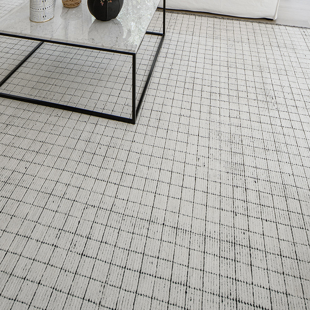 Buy Taylor Bianca Floor Carpet - Black and White Grid | Carpet Centre ...