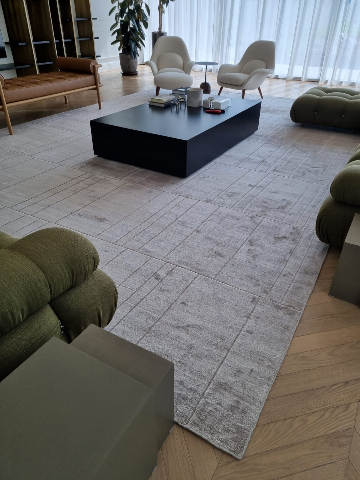 Elliot Ashton - Buy Light Grey Line Pattern Carpet | Carpet Centre