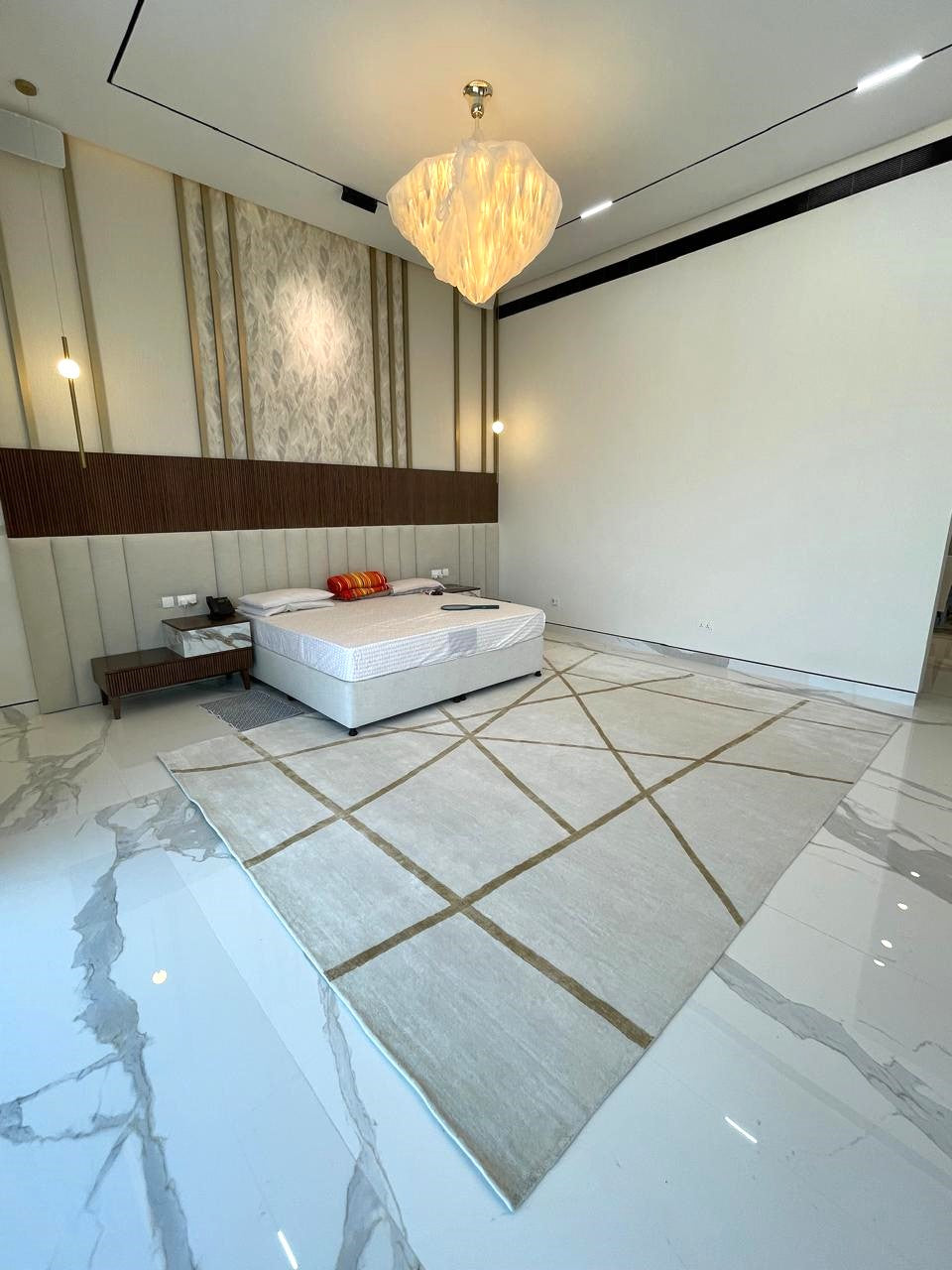 Dash Goldberg - Buy Gold Crossed Lines Carpet | Carpet Centre