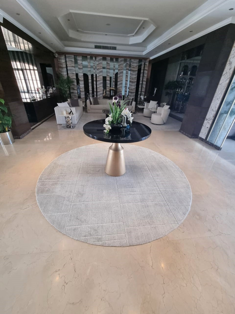 Elliot Ashton - Buy Light Grey Line Pattern Carpet | Carpet Centre