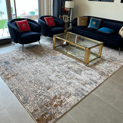 Ethan Brick - Buy Gold & Grey Abstract Carpet | Carpet Centre