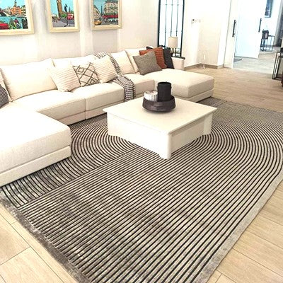 Maze Ashton - Curve & Straight Lines Carpet Round | Carpet Centre